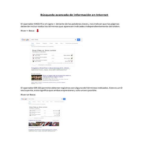 Busqueda avanzada de información en internet | DOCX