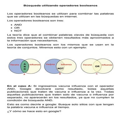 Búsqueda utilizando operadores booleanos | PDF