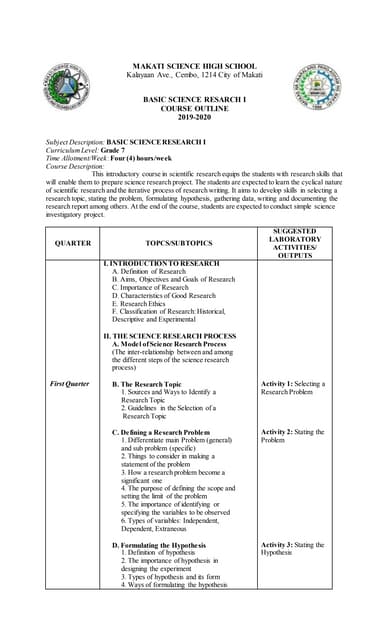 SPS-GRADE-7-ELECTIVE-SCIENCE-RESEARCH-V2-1.docx | Science