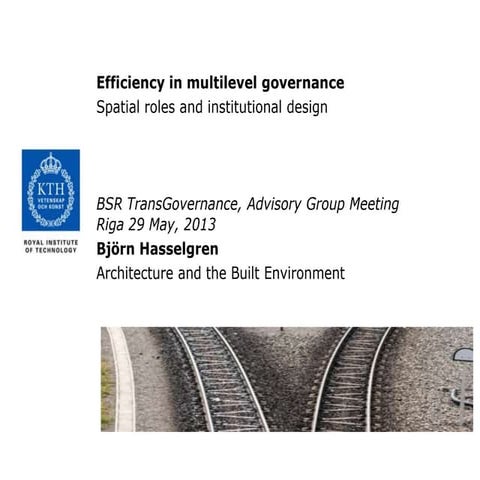 Efficiency in Multi-level Governance | PPTX