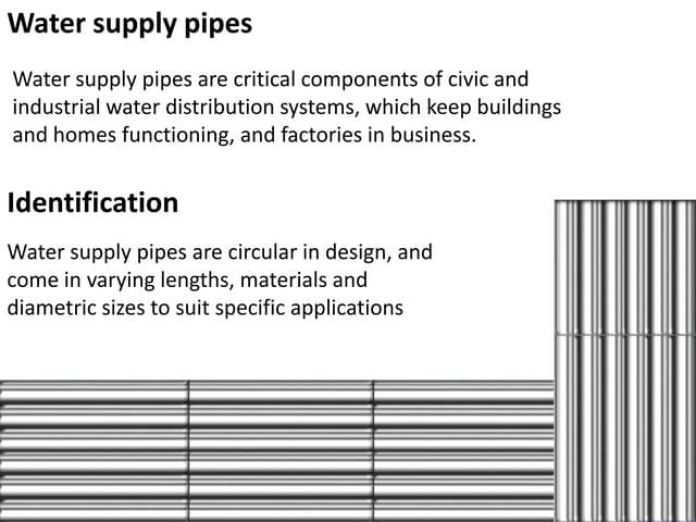 Water Supply Pipes Description | PPT