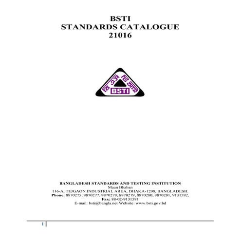 BSTI Standards Cat | PDF
