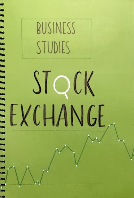 Business Studies Project on Stock Exchange | PDF | Stocks and Bonds ...