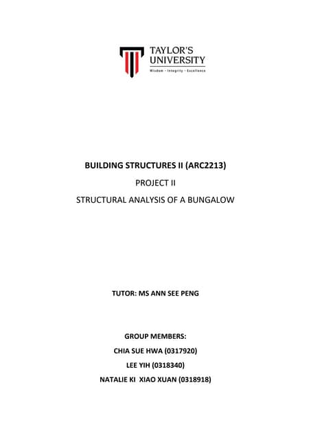Building Structure - Structural Analysis of a bungalow | PDF | Civil Engineering Industry ...