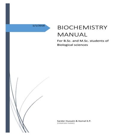 B.Sc.II semester, Biotechnology / Biochemistry lab manual | PDF