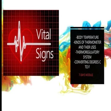 VS: BODY TEMPERATURE (THERMOMETER, THERMORECEPTORS) | PPTX