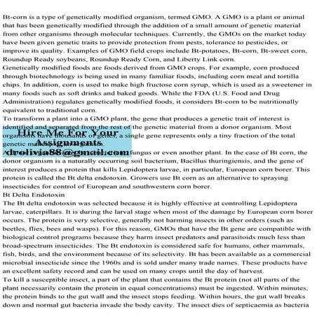 Bt-corn is a type of genetically modified organism, termed GMO. A GM.pdf