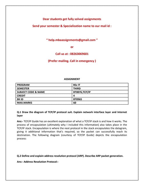 Bc0055 tcpip | DOCX | Computer Networking | Computing