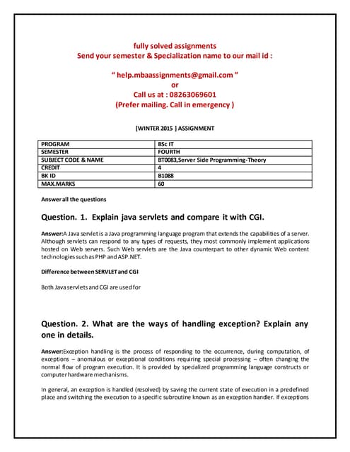 Bt0083, server side programming theory | PDF