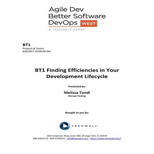 Finding Efficiencies in Your Development Lifecycle | PDF
