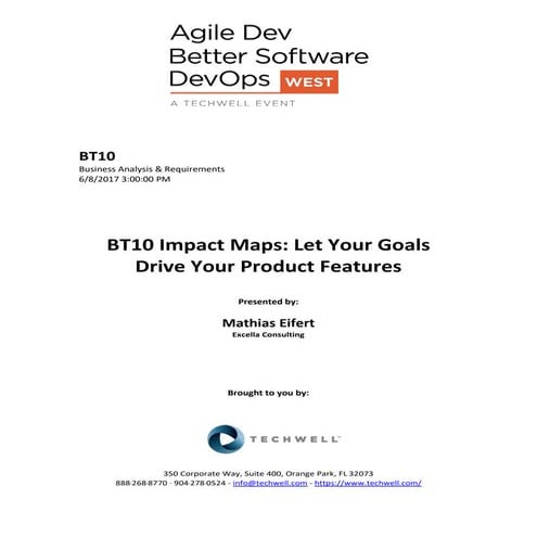 Impact Maps: Let Your Goals Drive Your Product Features | PDF