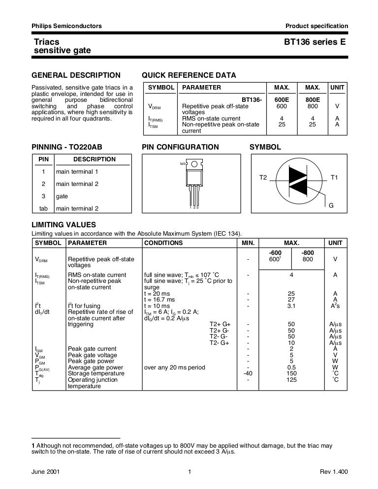 Bt136 datasheet