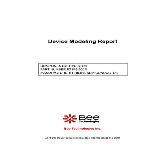 SPICE MODEL of BT145-600R in SPICE PARK | PDF