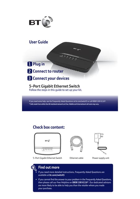 BT Broadband Extender Flex 1000 Kit User Guide | PDF | Computer ...