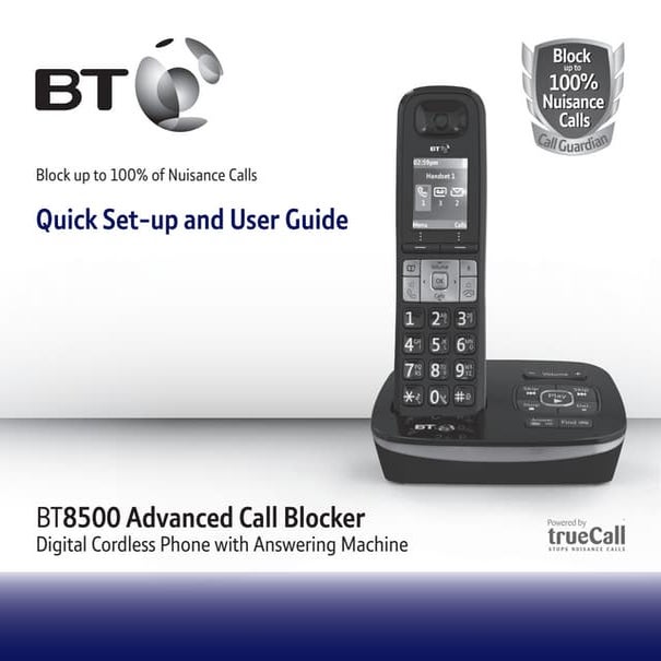 BT 8500 Digital Cordless Phone With Advanced Call Blocker | PDF