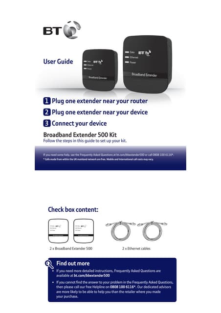 BT Mini Wi-Fi Home Hotspot 500 Kit User Guide | PDF