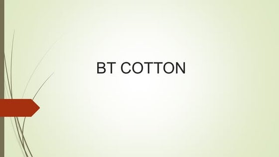Bt Cotton Development Stages | PPT
