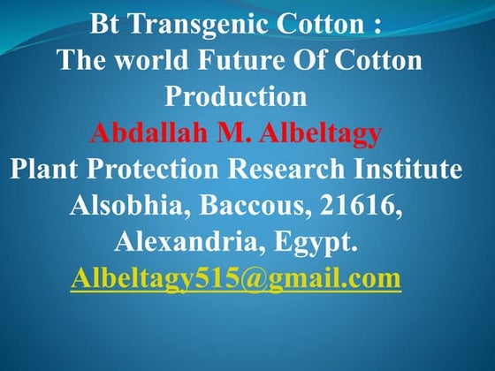Bt Cotton Development Stages | PDF | Agriculture | Industries