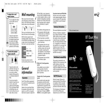 Bt duet mini User Guide from Telephones Online www.telephonesonline.co.uk
