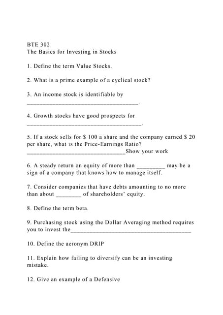 Lesson 10 stocks and bonds | PPT