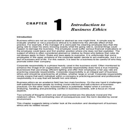 Btec Business Ethics Chapter 1 Docx