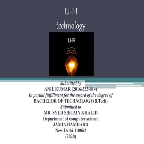 LI-FI TECHNOLOGY ( an emerging technology) | PPT