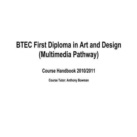 Btec fd in art and design handbook | DOC