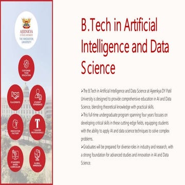 Btech In Artificial Intelligence And Data Science Pdf Technology