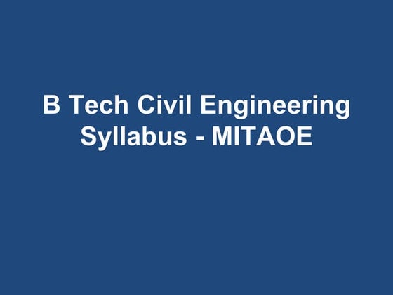 Chemical engineering syllabus - mitaoe | PPT