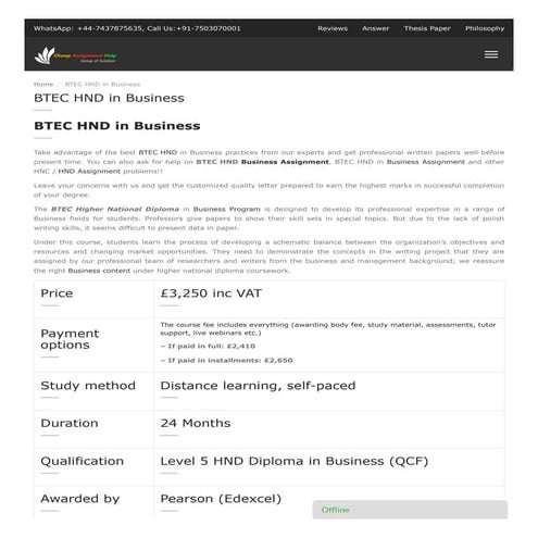 Btec hnd in business | PDF