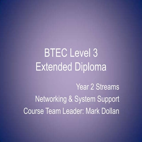 Networking & Systems Support | PPTX