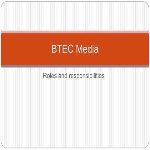 Btec media job roles ppt | PPT