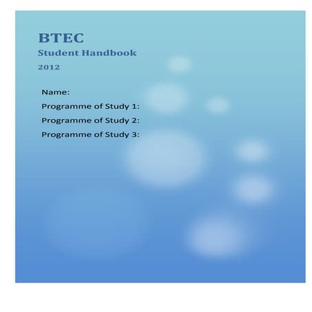 Btec student handbook sample | DOCX