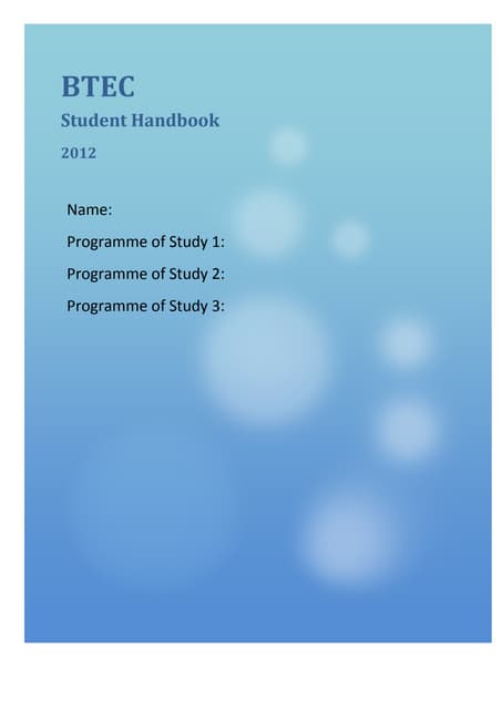 Central elementary school student handbook | DOC