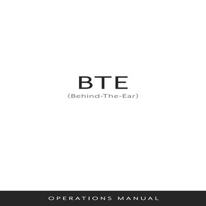 Bte operations manual | PDF