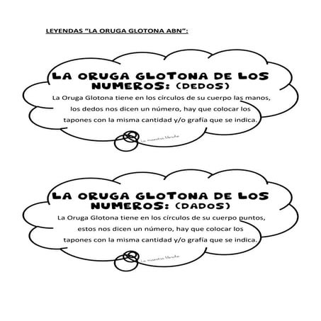 La Pequeña Oruga Glotona ABN: del 1 al 5 | PDF