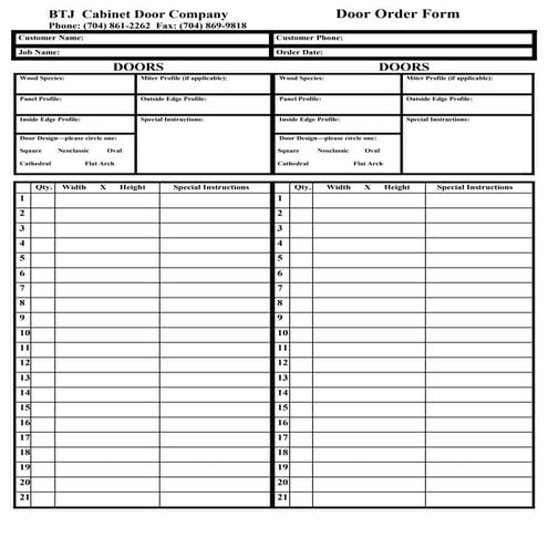 Btj Order Form | PDF