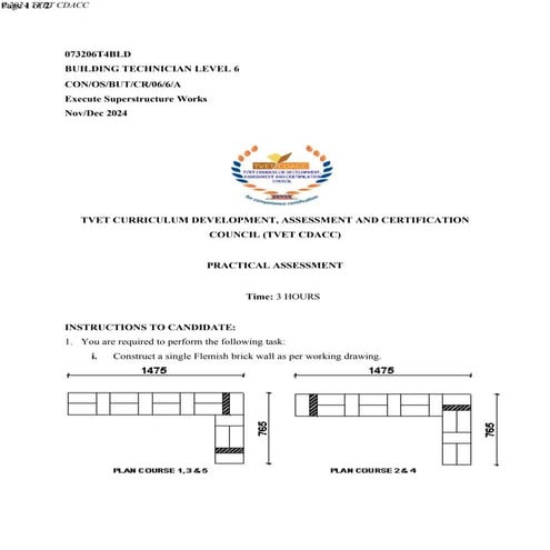 BT L6 Candidate Practical Execute Superstructure Works Level 6.docx