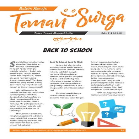 Buletin Teman Surga 019. Back To School | PDF