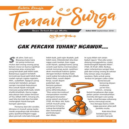 Buletin Teman Surga 30. Gak Percaya Tuhan? Ngawur…! | PDF