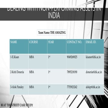 NPA in PSB-India | PPTX | Business Banking & Finance | Business