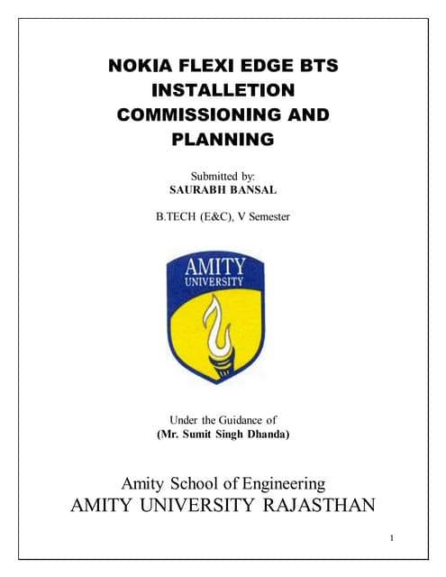 Base Transceiver Station (BTS) | PPTX