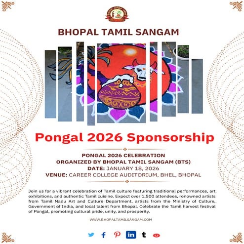 Pongal 2026 Sponsorship Presentation - Bhopal Tamil Sangam | PDF
