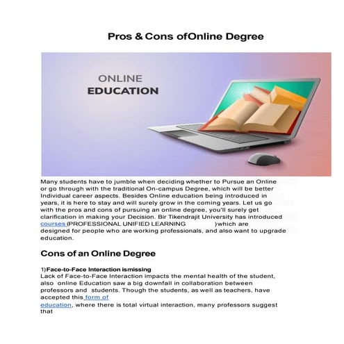 Pros & Cons of Online degree .pptx