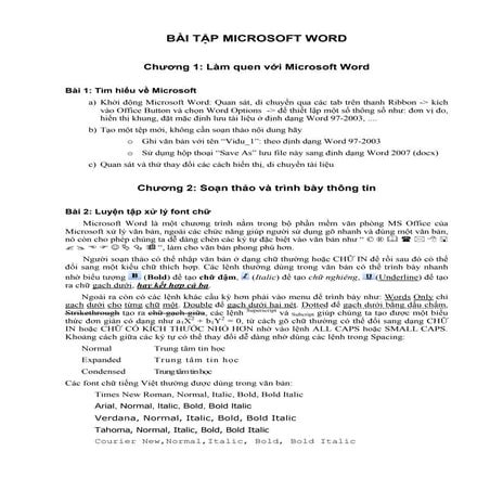 Lớp 6789: Bt word ung dung | PDF