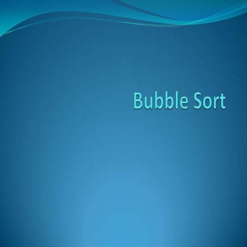 Bubble sort | PPT