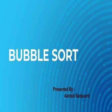 Bubblesort Ppt 