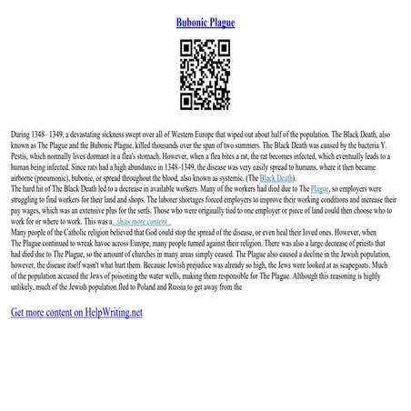 Bubonic Plague | PDF