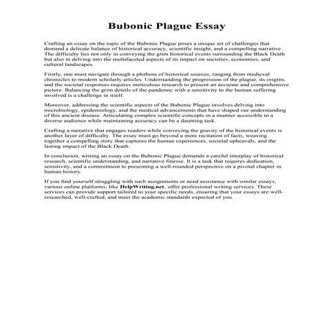 Bubonic Plague Essay.pdf | Infectious Diseases | Diseases and Conditions