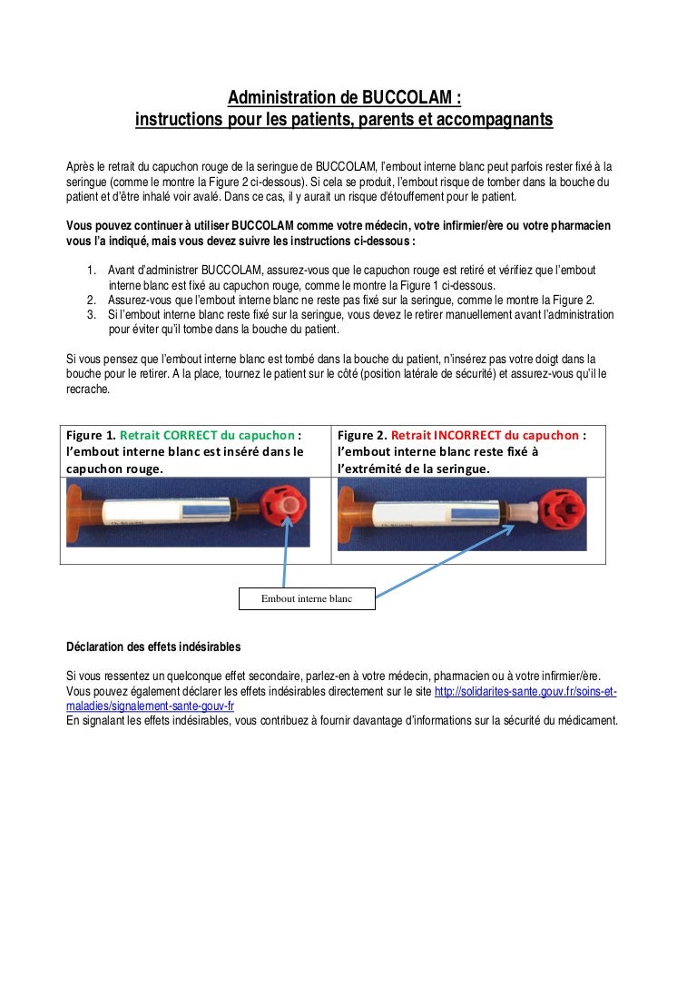 Buccolam instructions pour les patients
